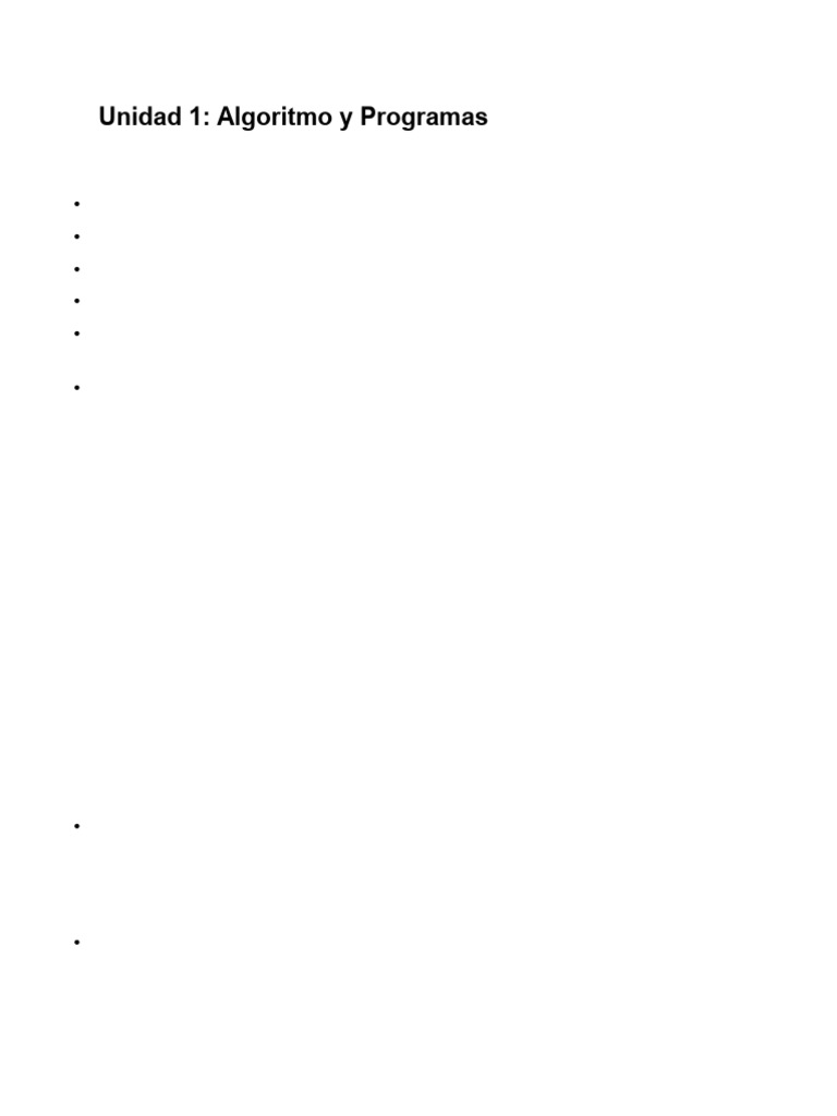 Unidad 1 Algoritmo y Programas | PDF | Algoritmos | Lenguaje de programación