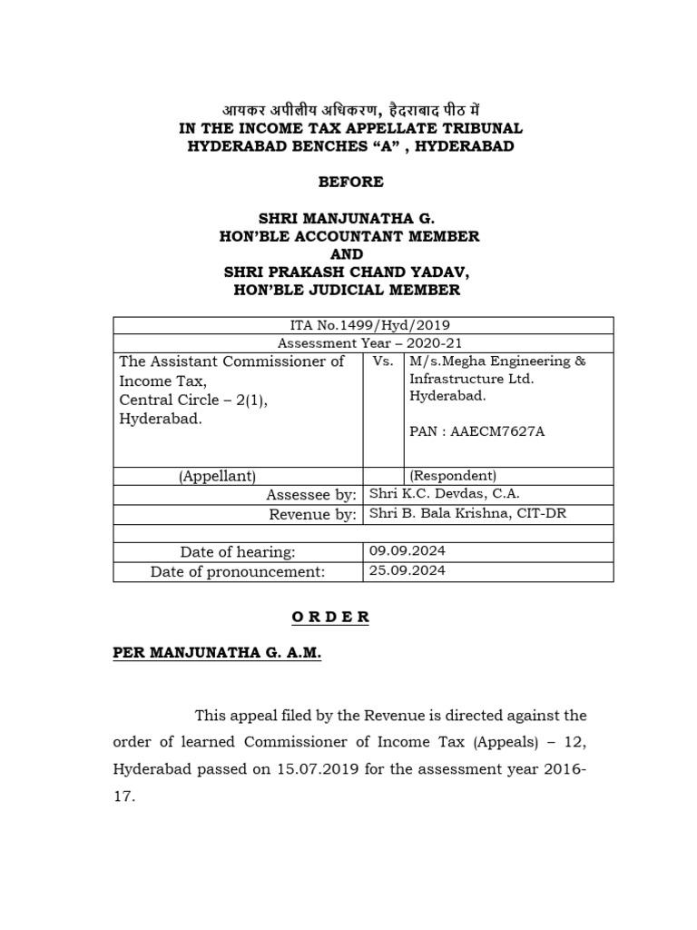 1727331335-ITA 1499-Hyd-2019-LK & MJ | PDF | Consortium | Joint Venture
