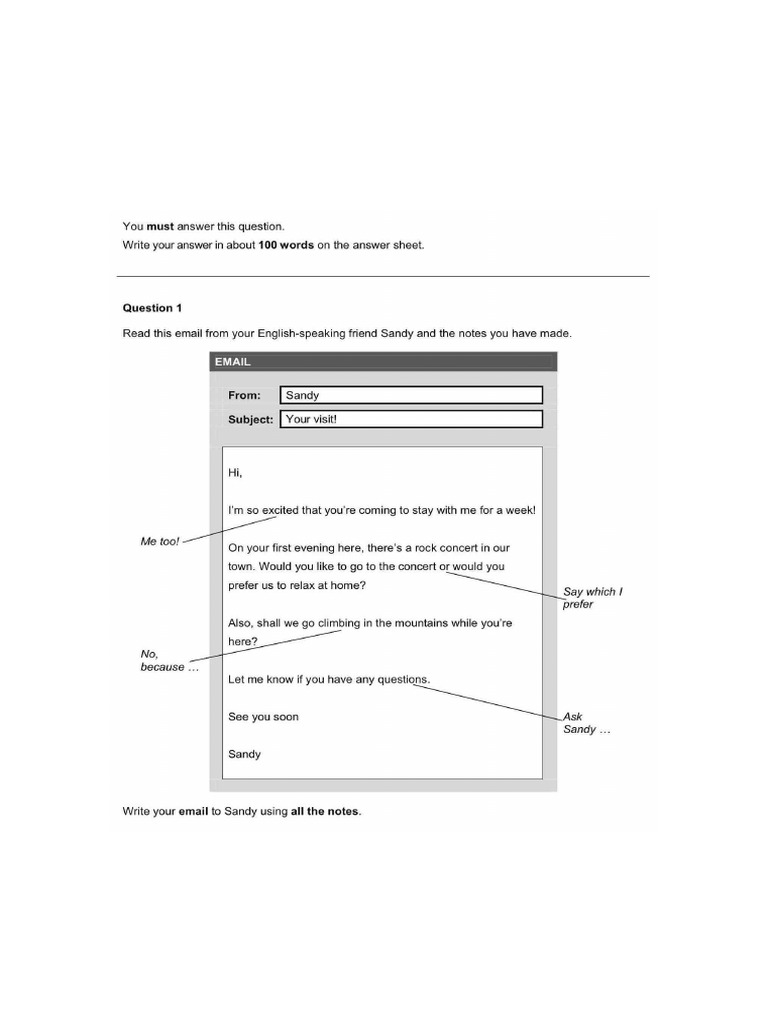 B1 Preliminary Email Writing Guide | PDF