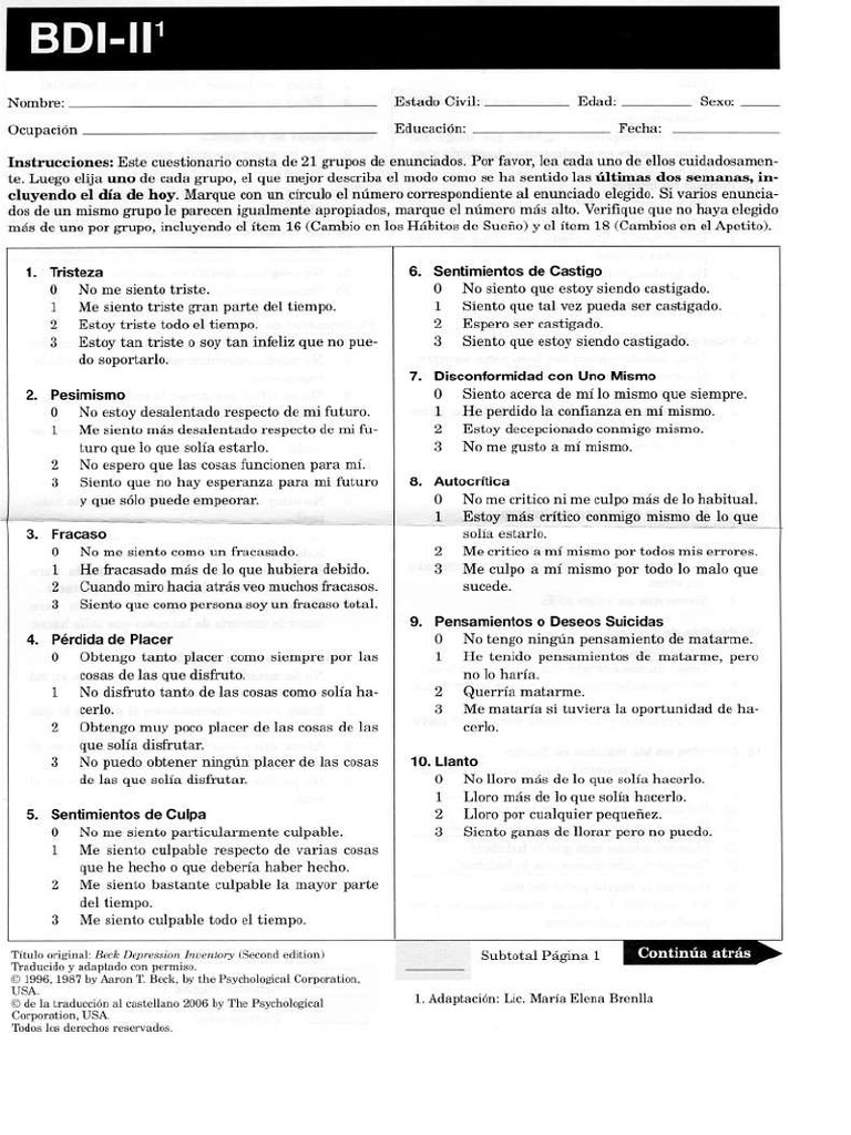 Bdi Ii | PDF