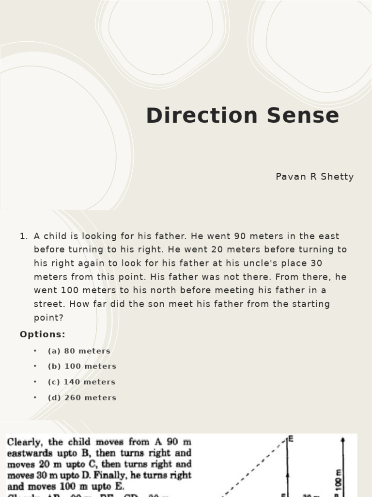 Direction Sense Problem Solutions | PDF