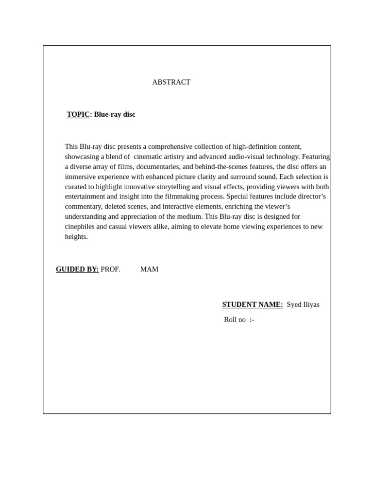 ABSTRACT FOR SEMINAR | PDF