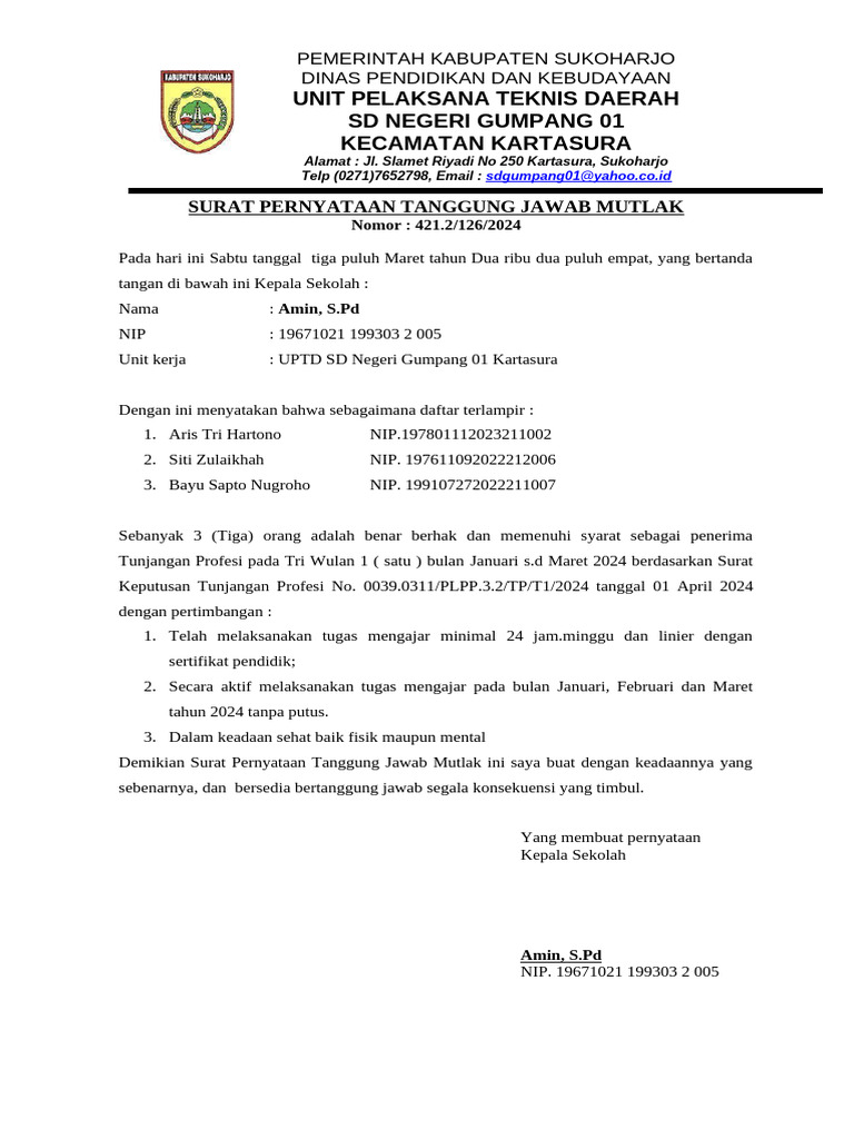 SPTJM TRI 1 TH 2024 p3K | PDF