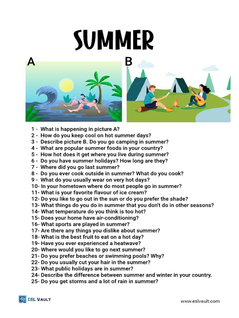 25 Summer Conversation Questions | PDF