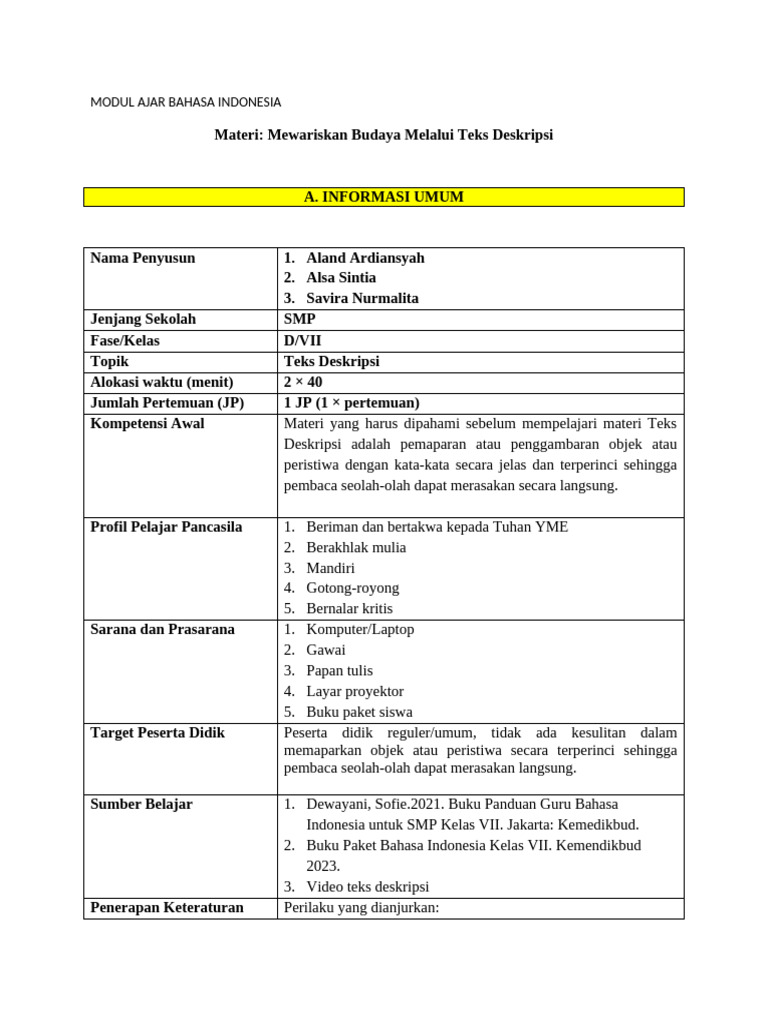 Modul Ajar Modifikasi | PDF | Karier & Perkembangan | Kajian Bahasa Asing