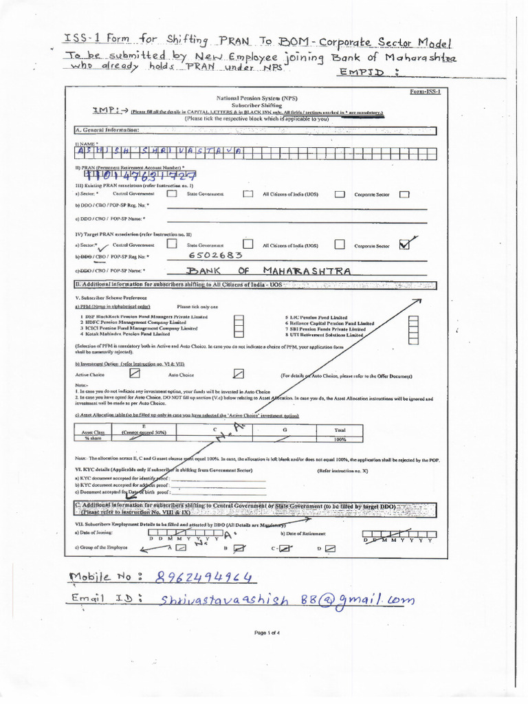 ICSS Form For Shifting | PDF