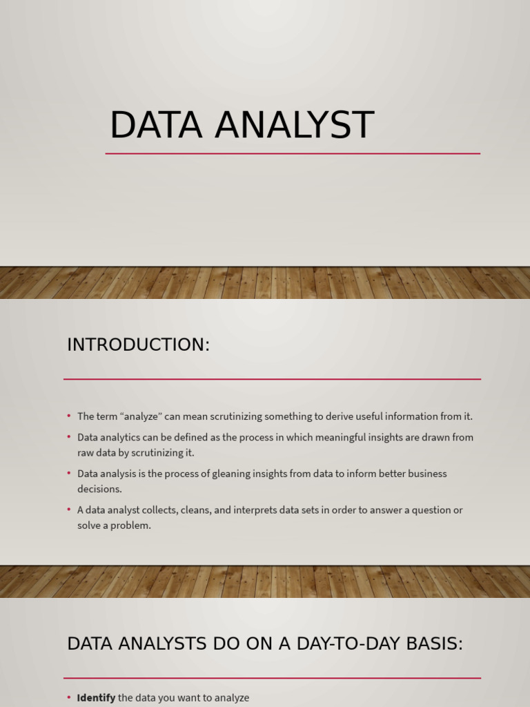 Data Analyst | PDF