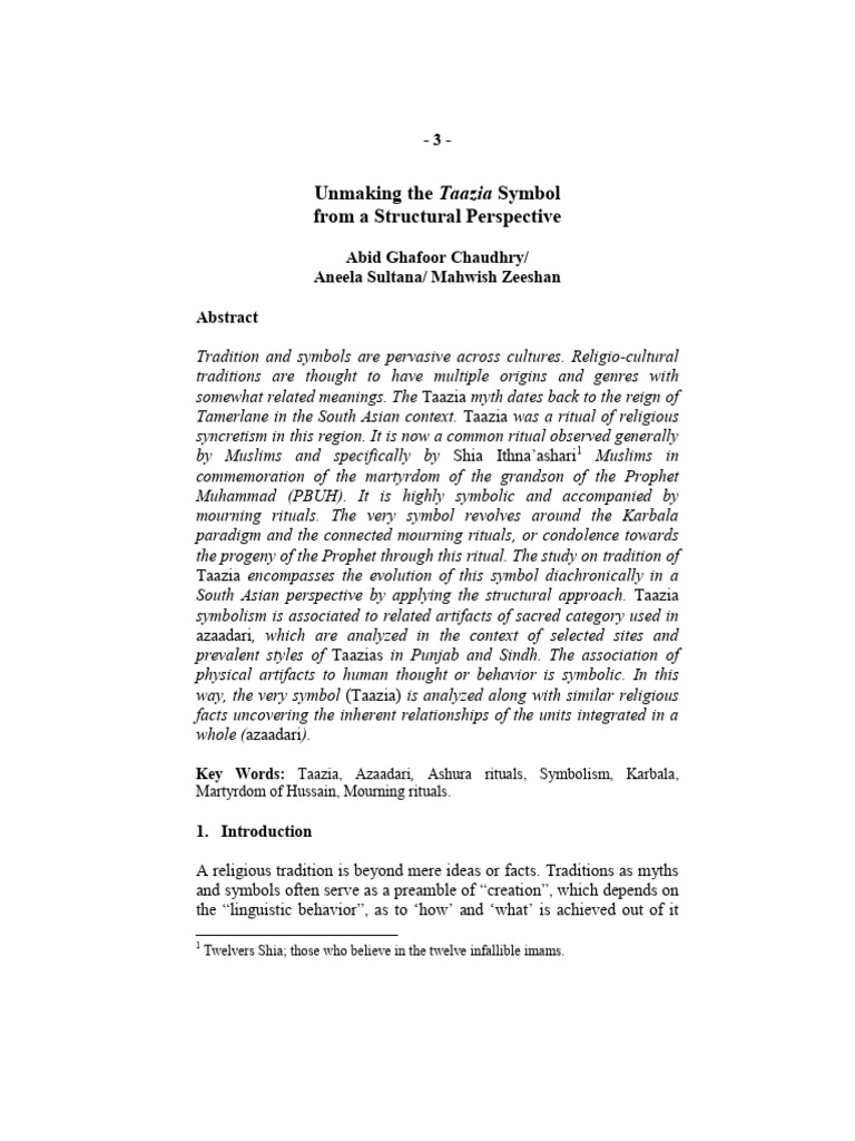 Structural Analysis of Taazia Symbol | PDF | Husayn Ibn Ali