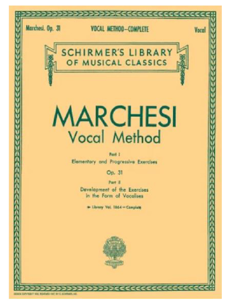 Marchesi - Vocal Method Po.31 | PDF