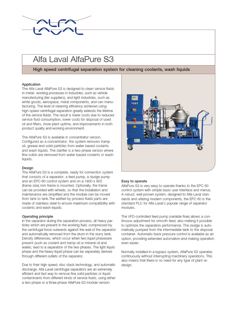 AlfaPure S3 product info | PDF | Pump | Liquids