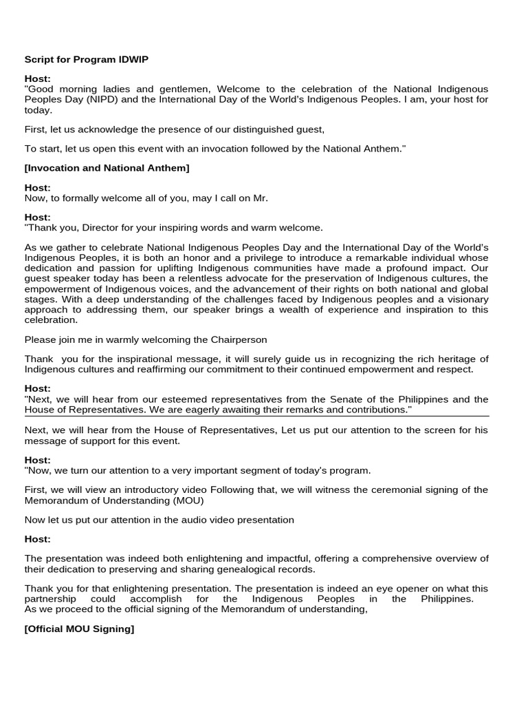 Script For Program | PDF