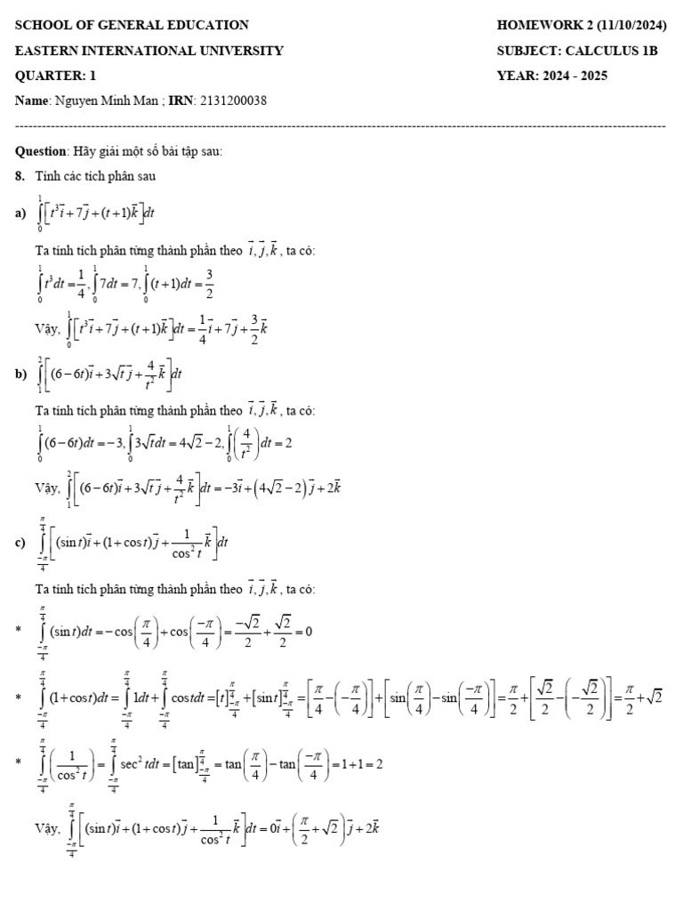Math102 Homework 2 | PDF