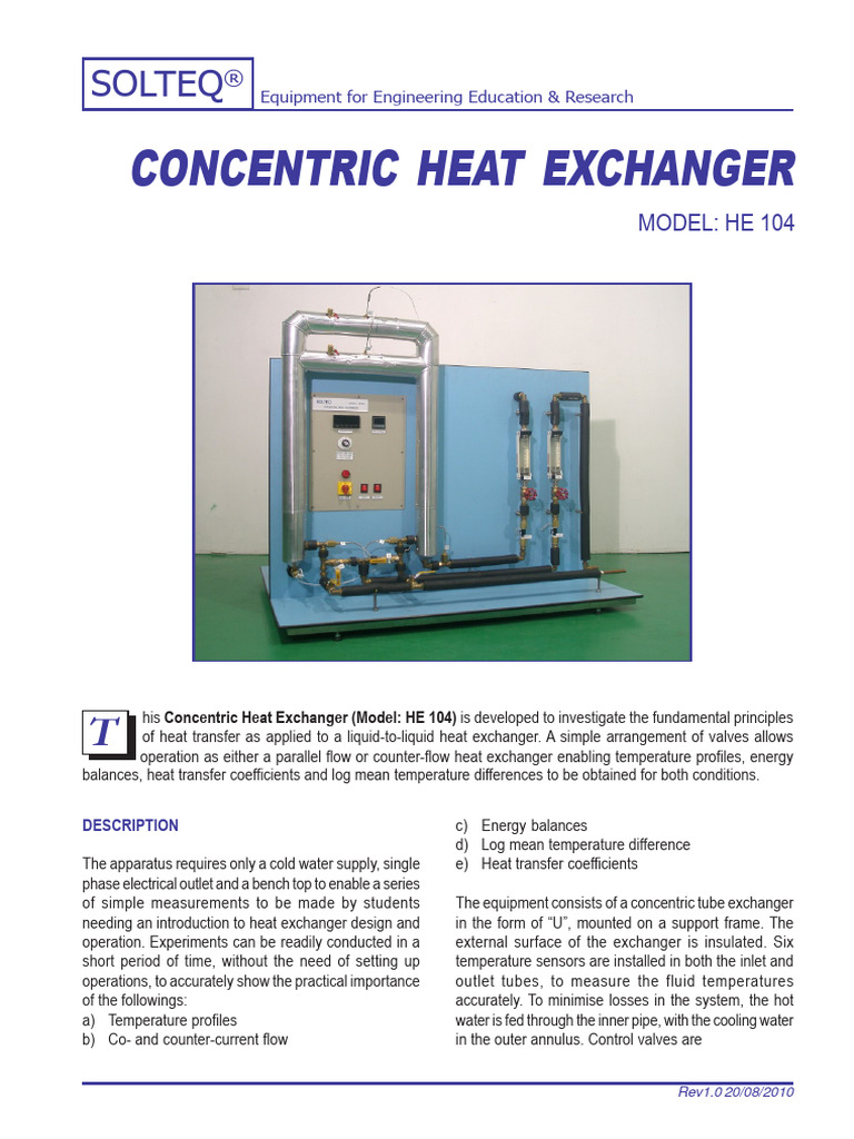 CONCENTRIC HEAT EXCHANGER - Solution Engineering | PDF | Heat Exchanger ...
