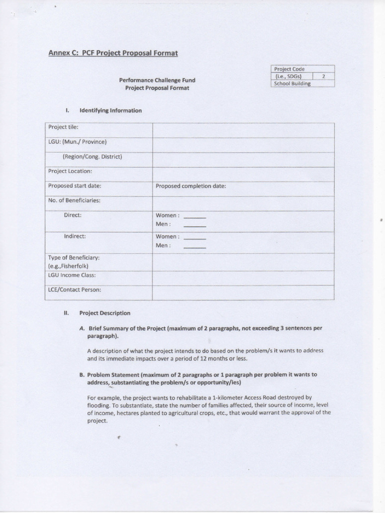 Annex C-PCF Project Proposal Format | PDF