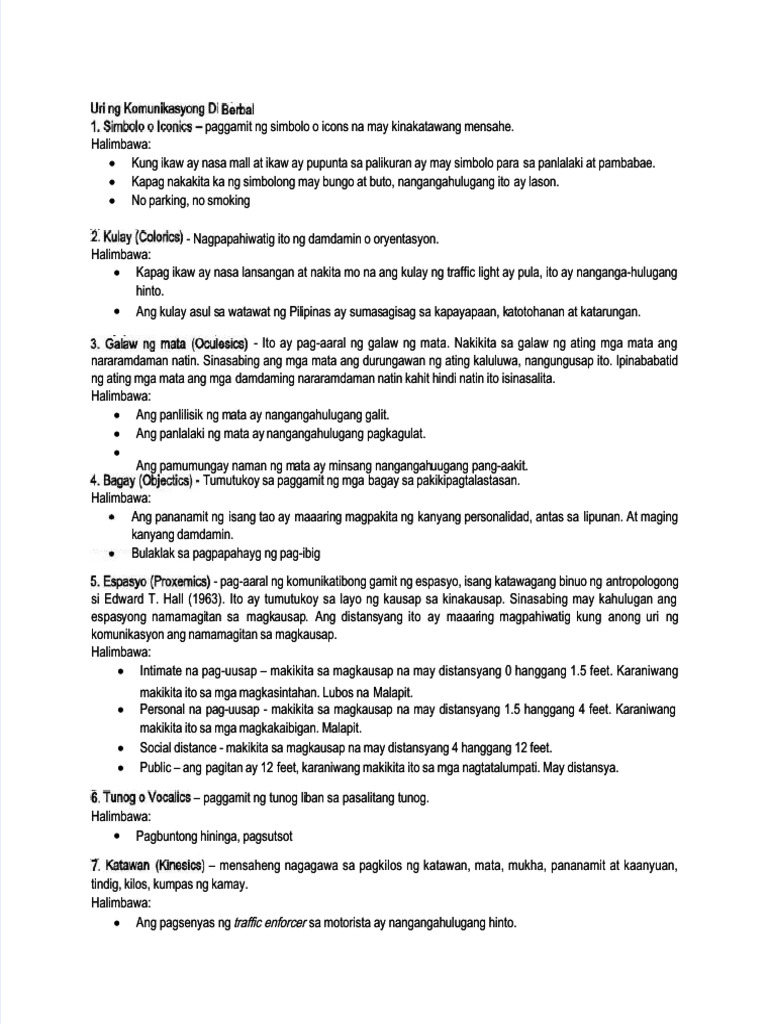 PDF Uri NG Komunikasyong Di Berbal Compress | PDF