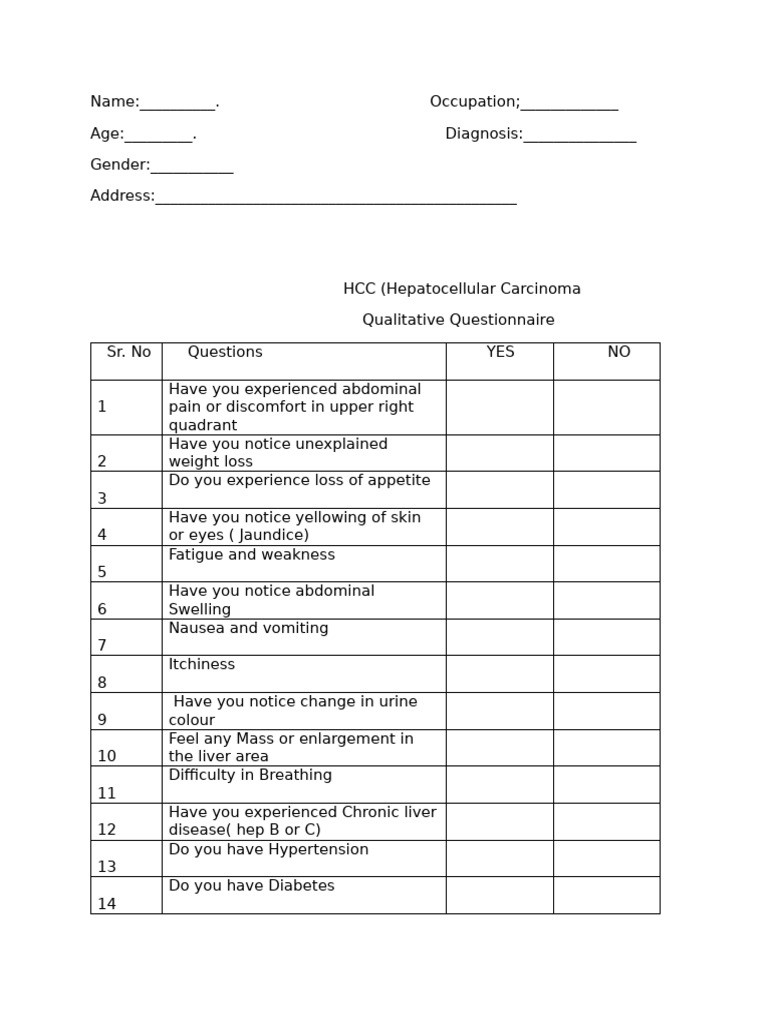 Questionnaire 1 | PDF