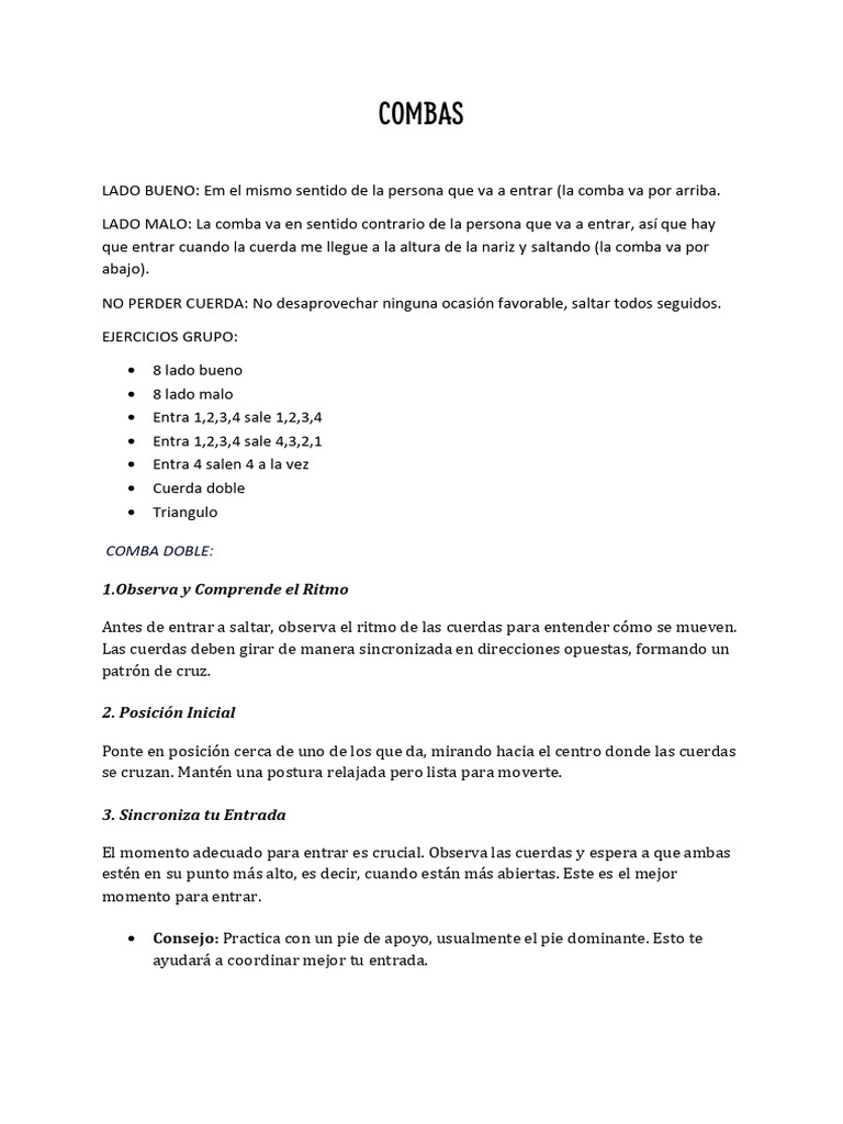 Técnicas para Saltar la Comba Eficazmente | PDF