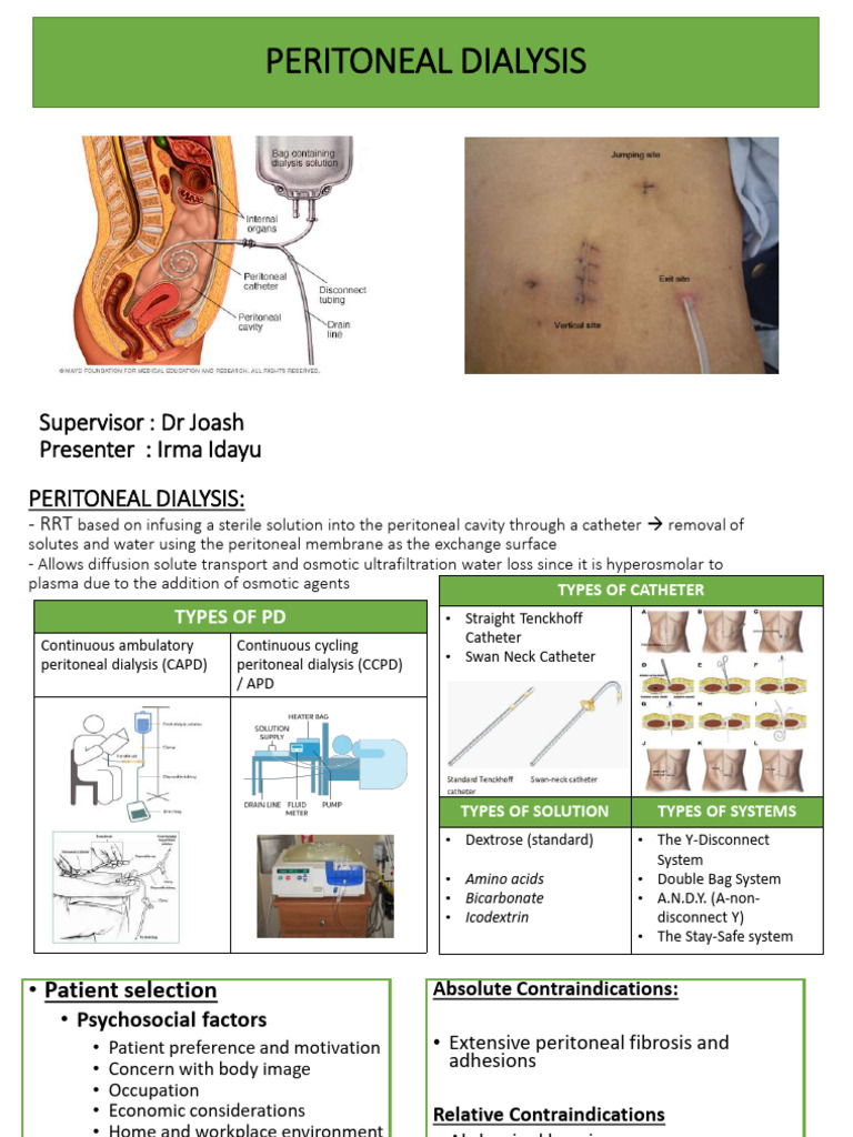 Peritoneal Dialysis Overview and Guidelines | PDF | Hemodialysis ...