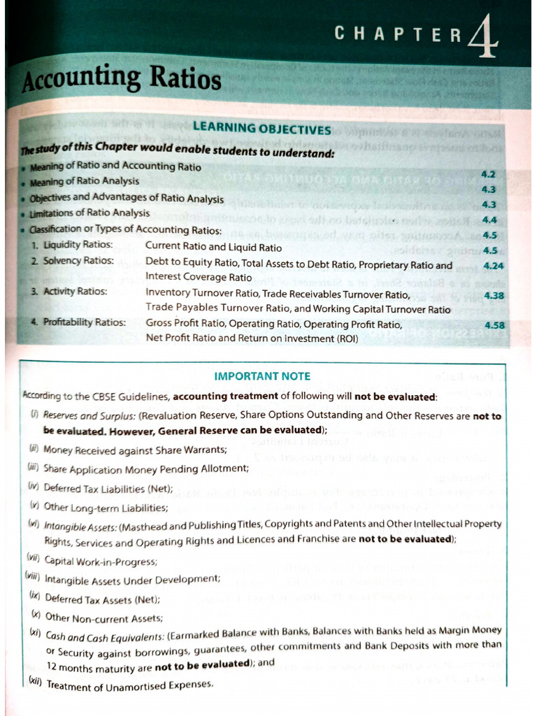 CH Accounting Ratios | PDF