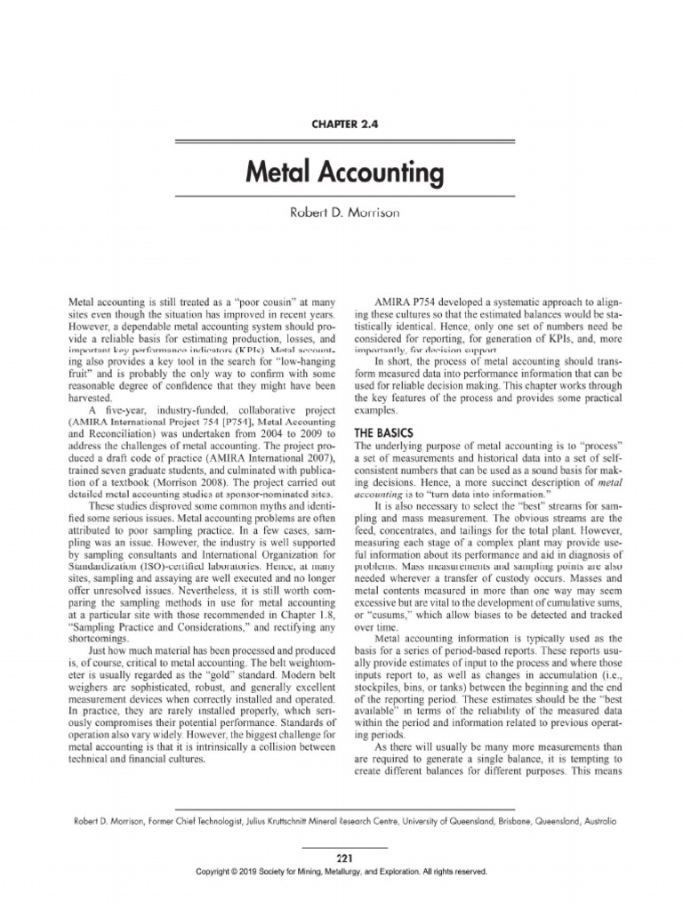 Morrison Metal Accounting # Robert D Morrison | PDF