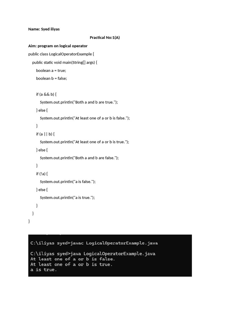 Java Program on Logical Operators | PDF | Computers | Technology ...