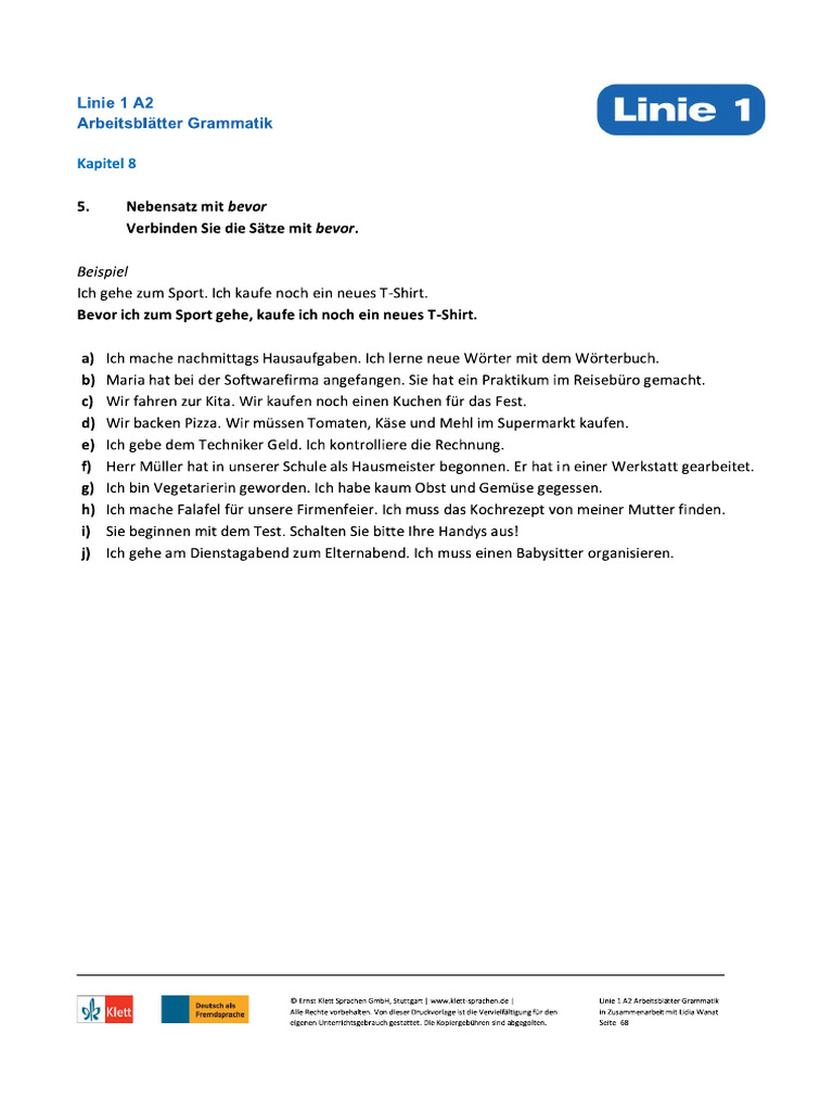 Nebensätze Mit Bevor | PDF