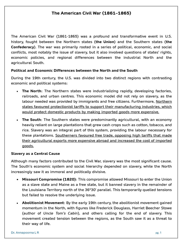 American Civil War (War of Secession) | PDF | Confederate States Of ...