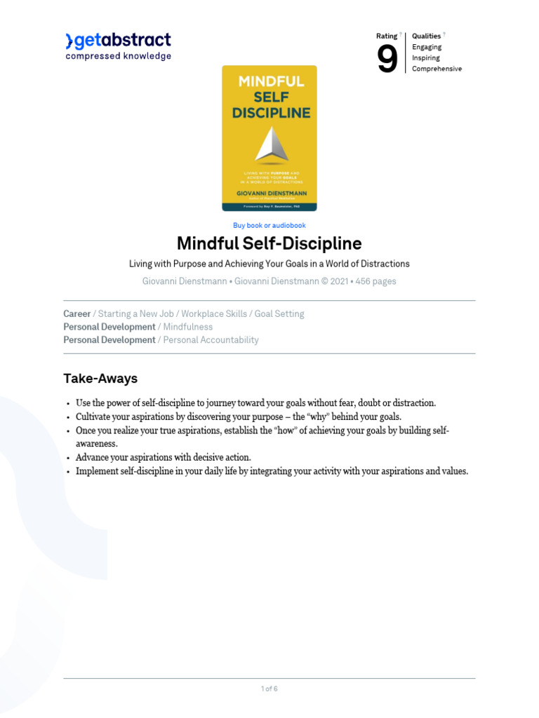 mindful-self-discipline-dienstmann-en-44850 | PDF | Disciplines | Goal