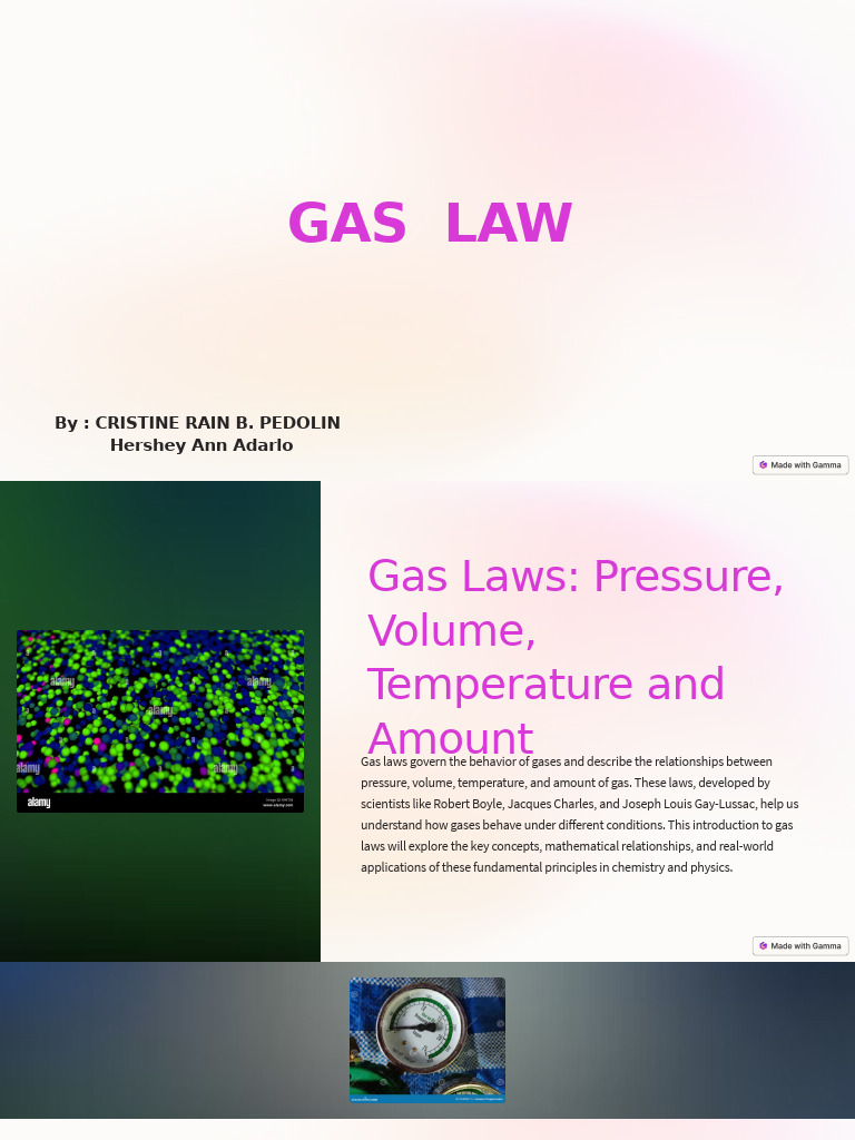 Gas Laws Pressure Volume Temperature and Amount | PDF | Gases | Temperature
