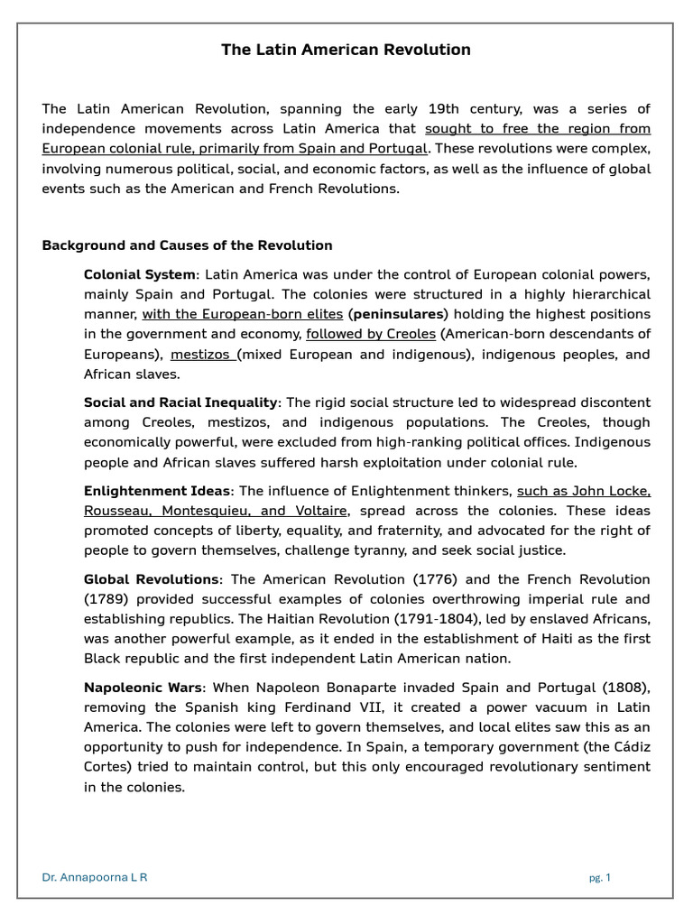 Latin American Revolution | PDF | Latin America | The United States