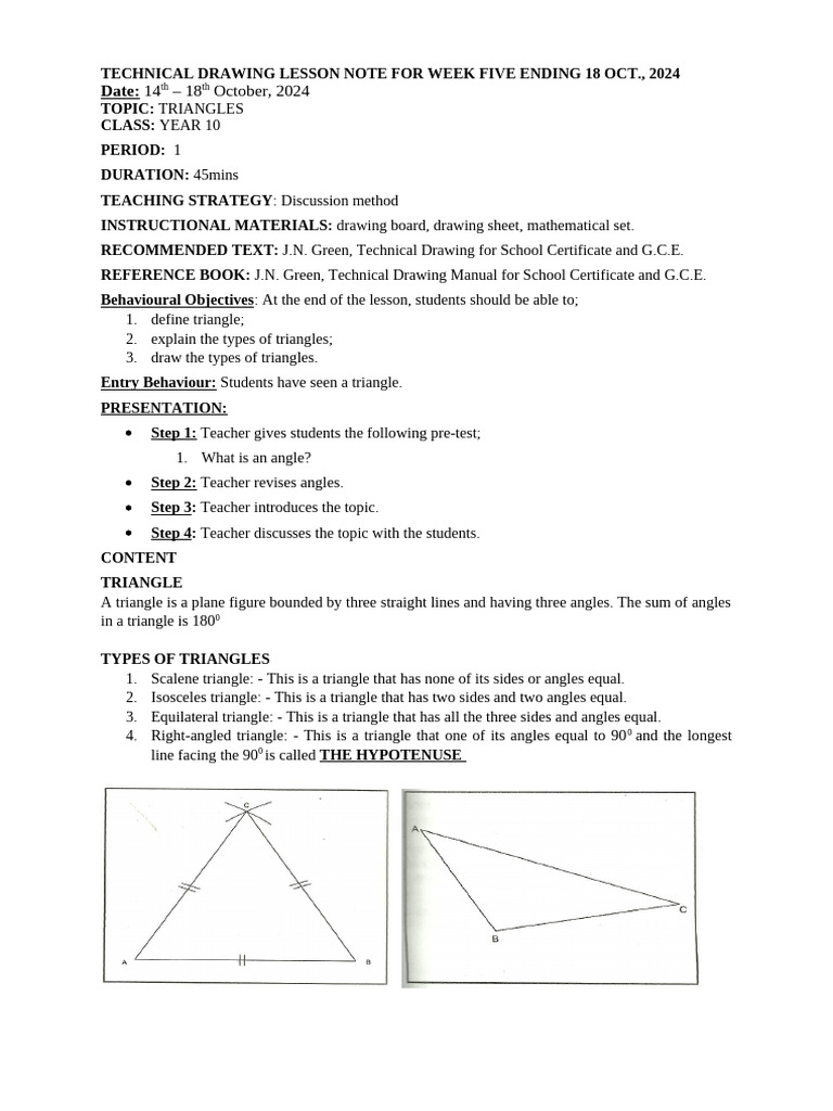 Constructing Triangles in Technical Drawing | PDF | Triangle ...