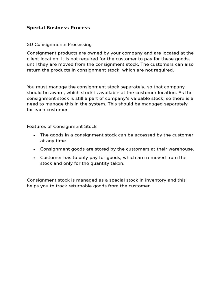Special Business Process | PDF | Finance & Money Management