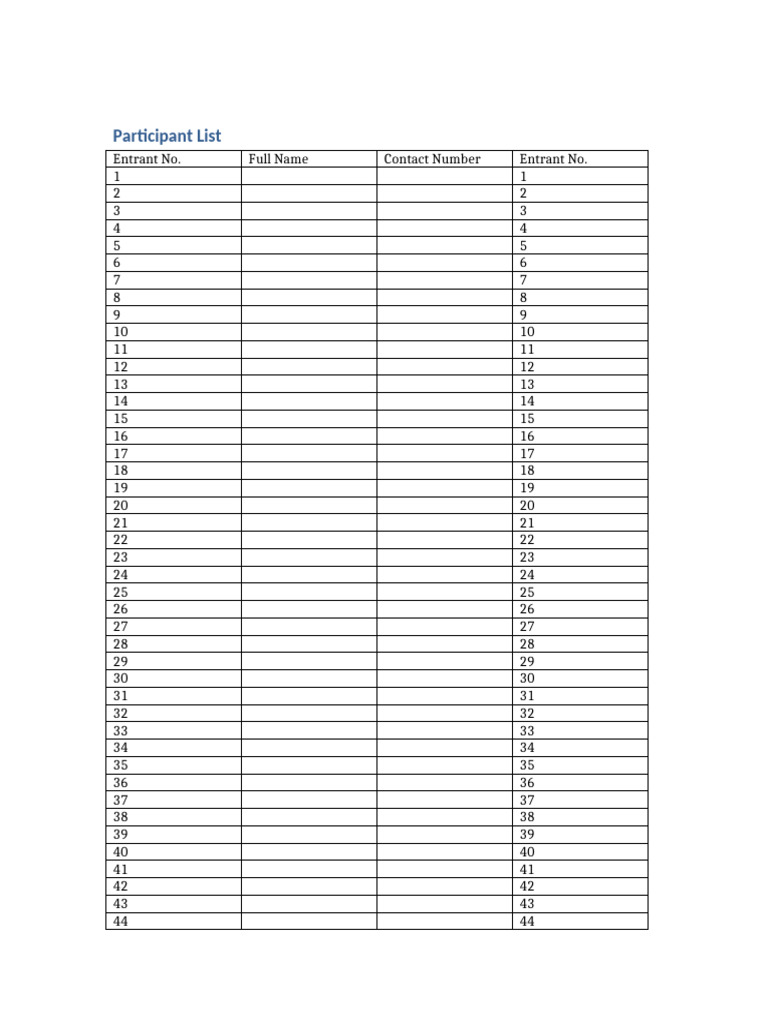 Participant_List_Blank | PDF