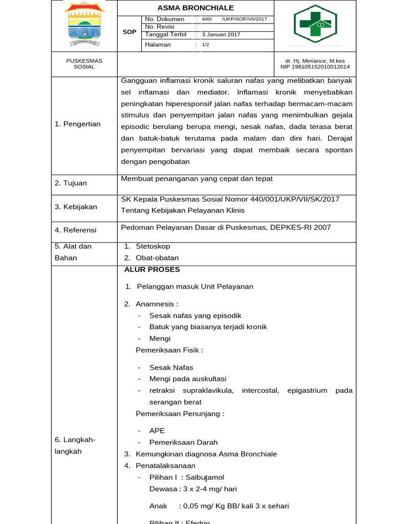 Penanganan Asma dengan Retraksi Supraklavikula | PDF