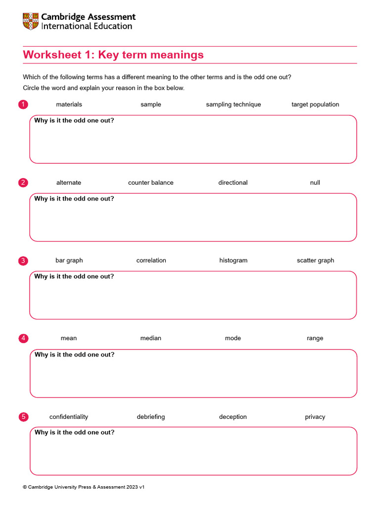 AO1 Worksheet 1 Key Term Meanings | PDF | Computers