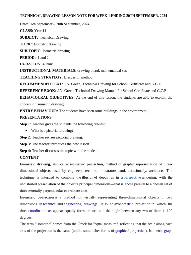 TD YEAR 11 WEEK 1 | PDF | Geometry | Technical Drawing
