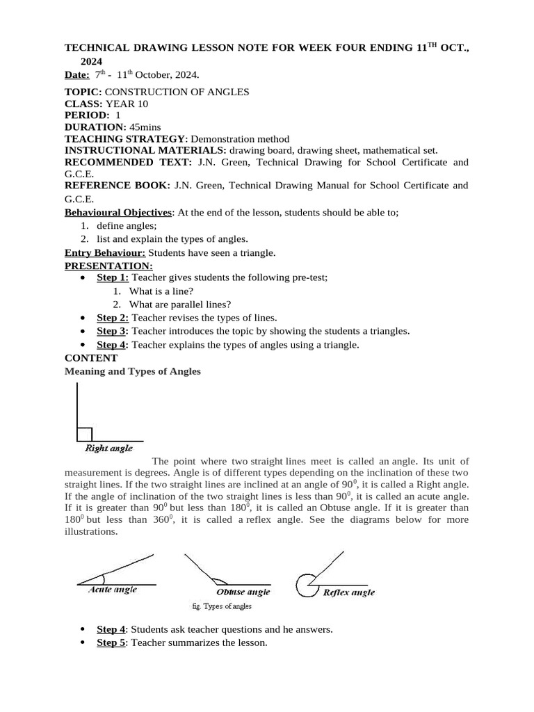 TD YEAR 10 WEEK FOUR | PDF | Angle | Technical Drawing