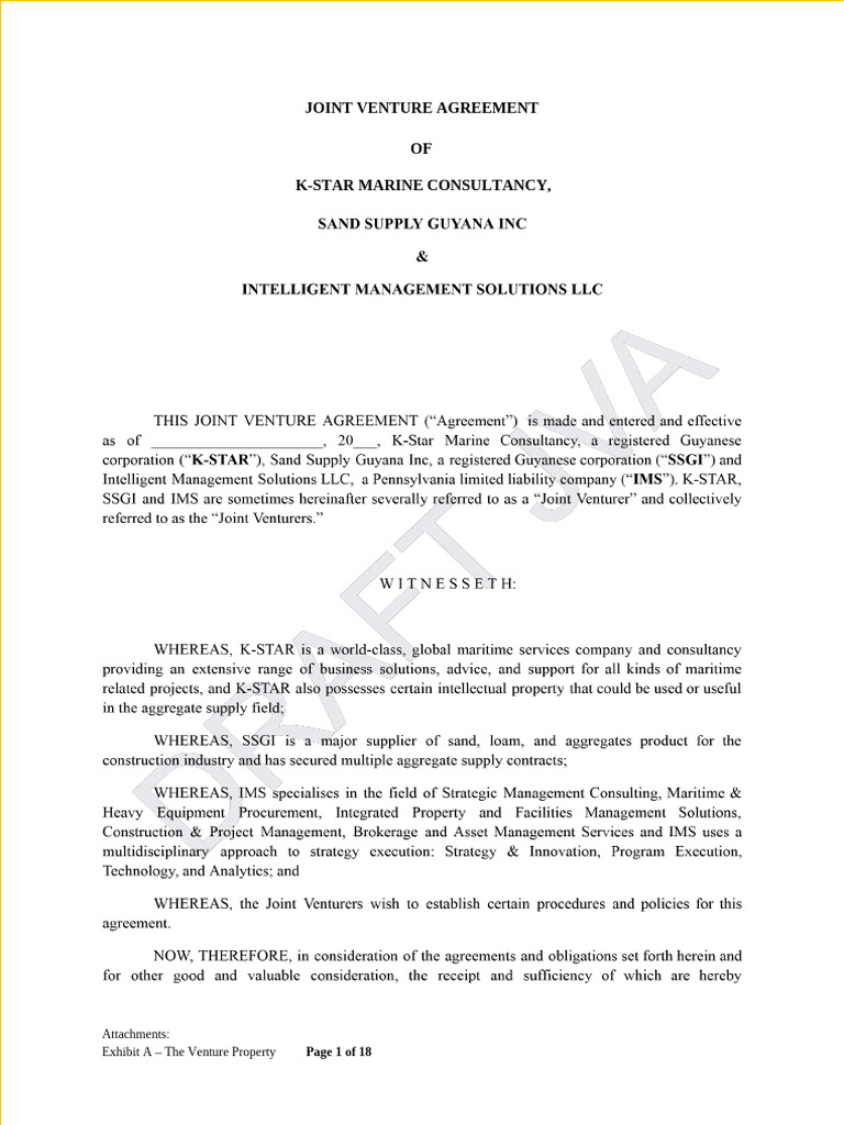 Draft Jva - KMC - Ssgi - Ims | PDF | Interest | Assignment (Law)