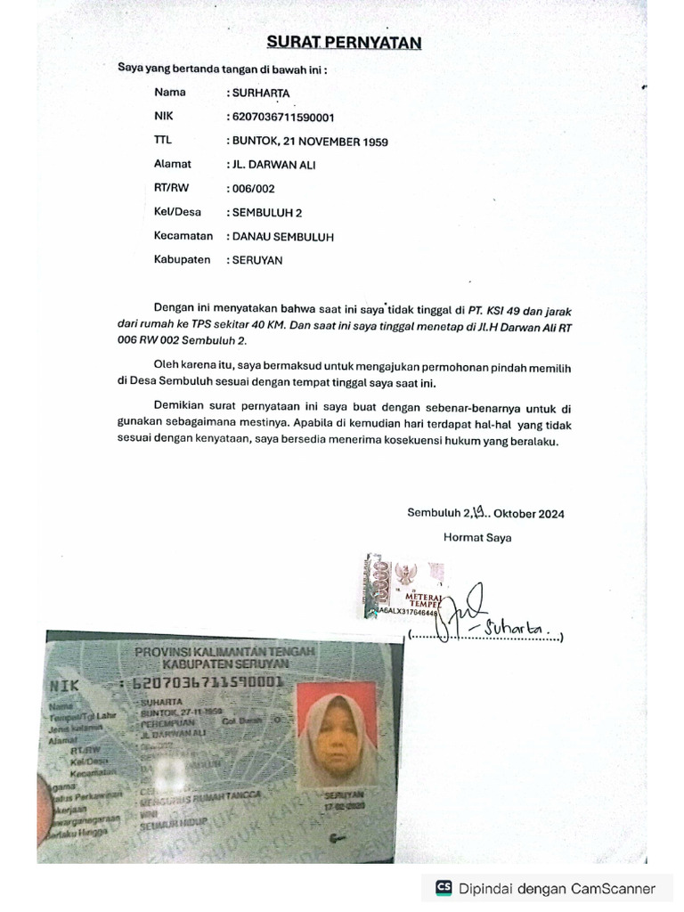 Pernyataan Suharta | PDF