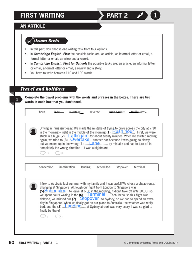 B1 Writing Part 2.1 An Article | PDF | Traffic