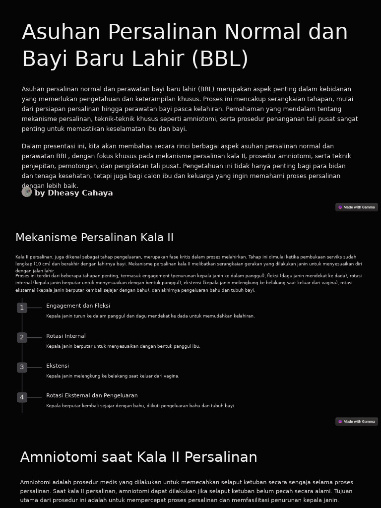 Asuhan Persalinan Normal Dan Bayi Baru Lahir BBL | PDF | Pengembangan ...