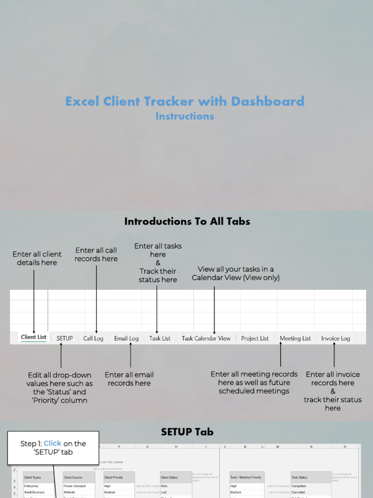 Excel Client Trackerwith Dashboard Instructions | PDF | Computing | Software
