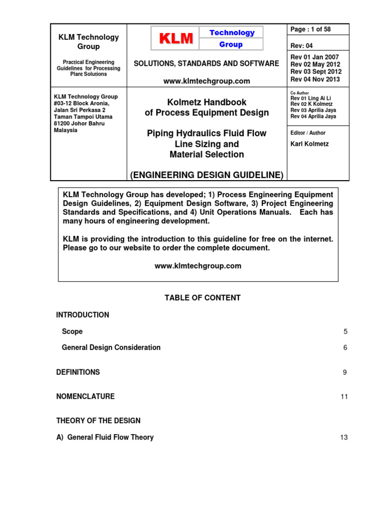 Pipe Sizing Calculations | PDF