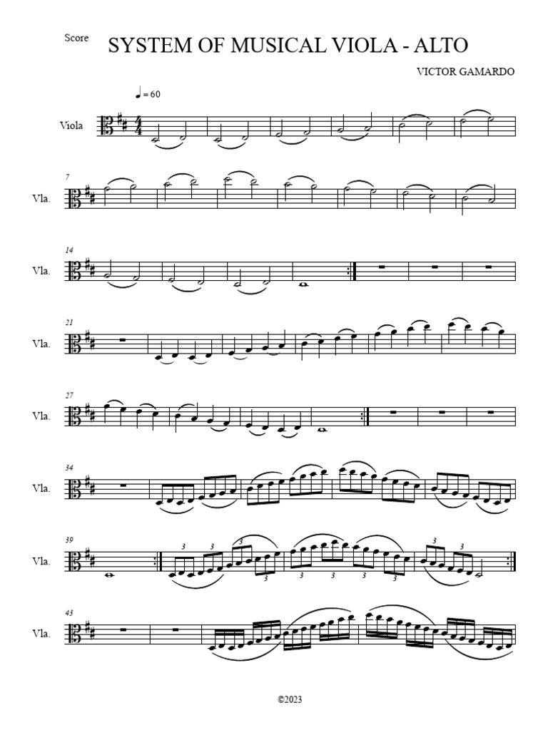 SYSTEM SCALES VIOLA - ALTO D M. 2 OCTAVES | PDF | Musical Instruments