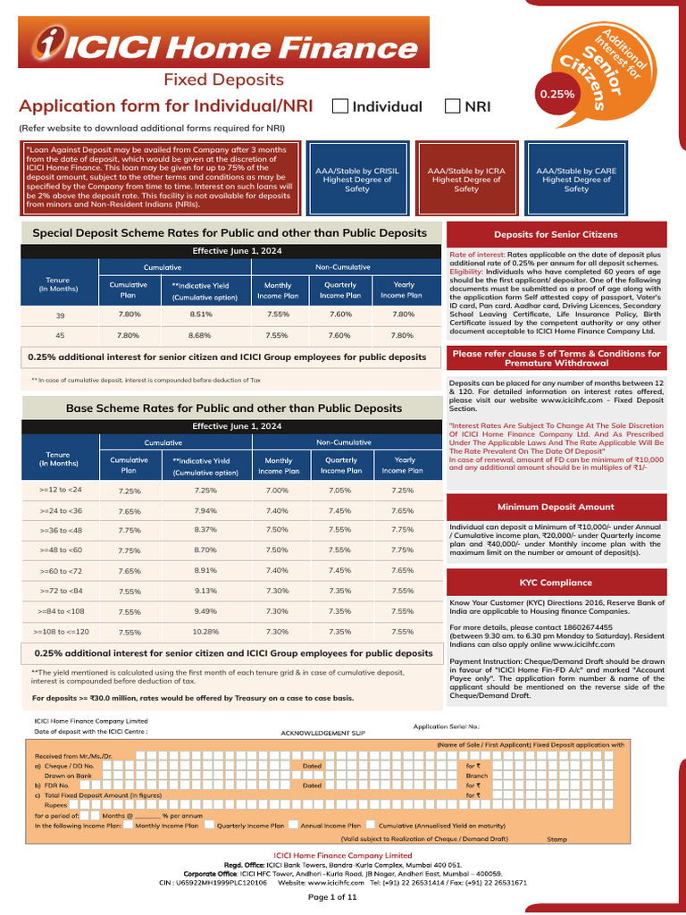 FD Application Form - Individual | PDF | Payments | Money