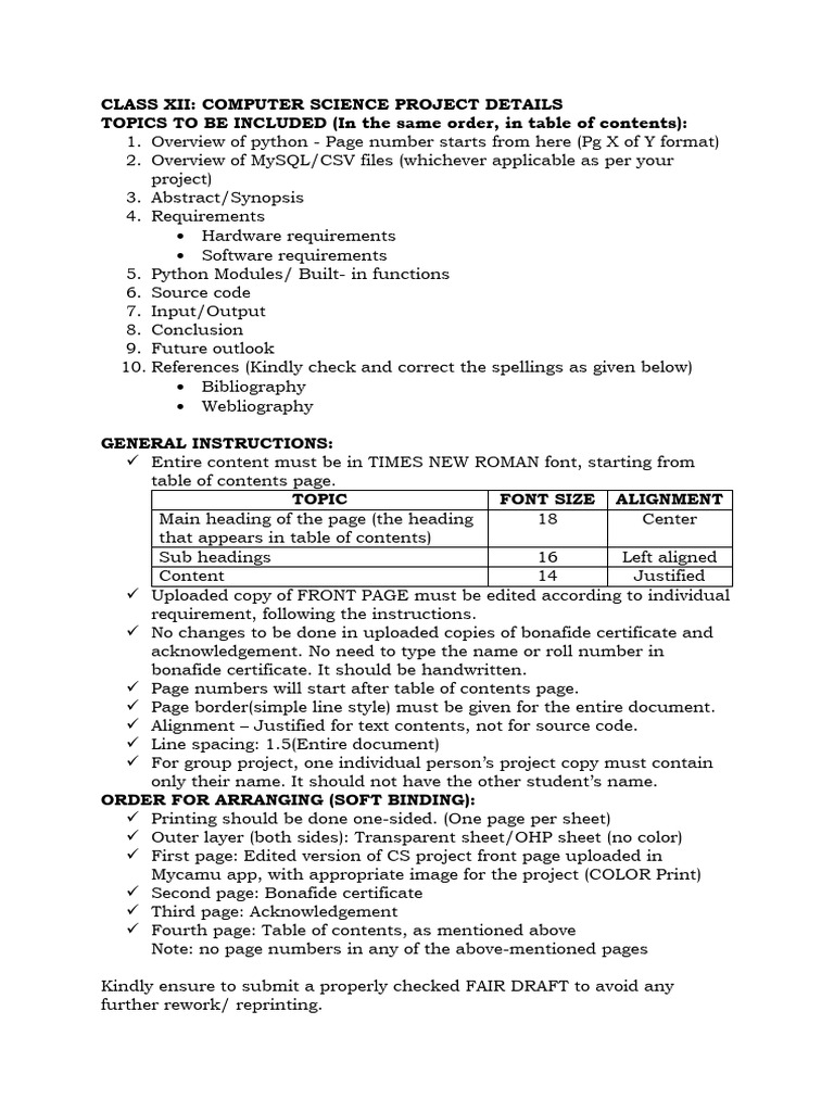 Project Checklist | PDF