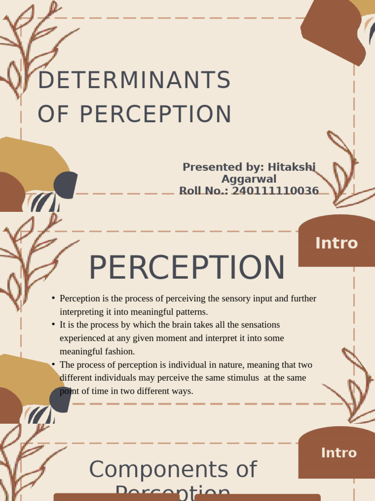 Determinants of Perception | PDF | Perception | Behavioural Sciences