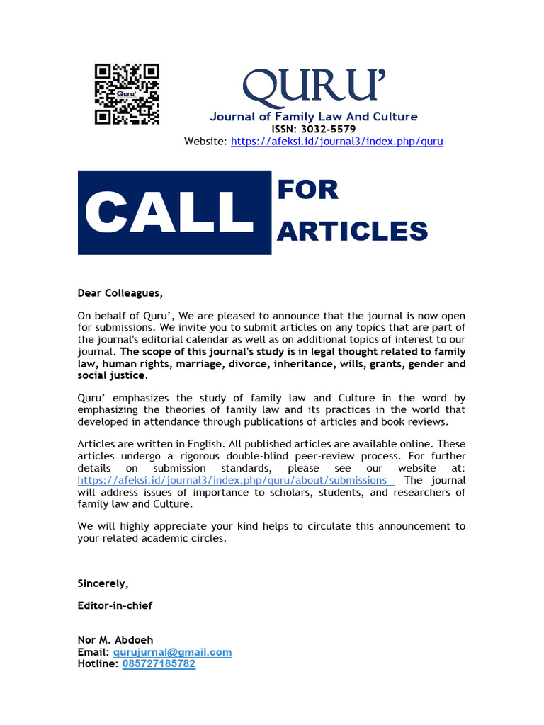 Call For Articles Ok | PDF