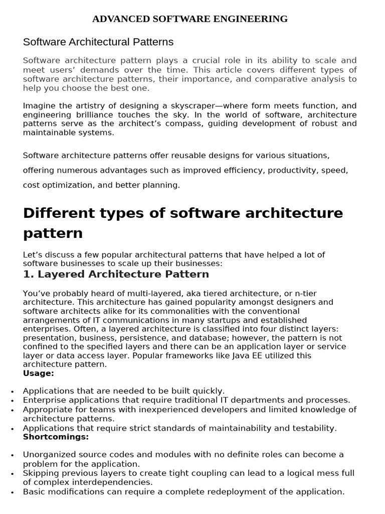 advanced software engineering | PDF | Client–Server Model | Server (Computing)