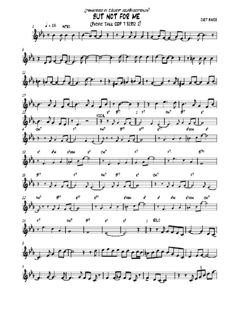 But Not For Me - Chet Baker | PDF